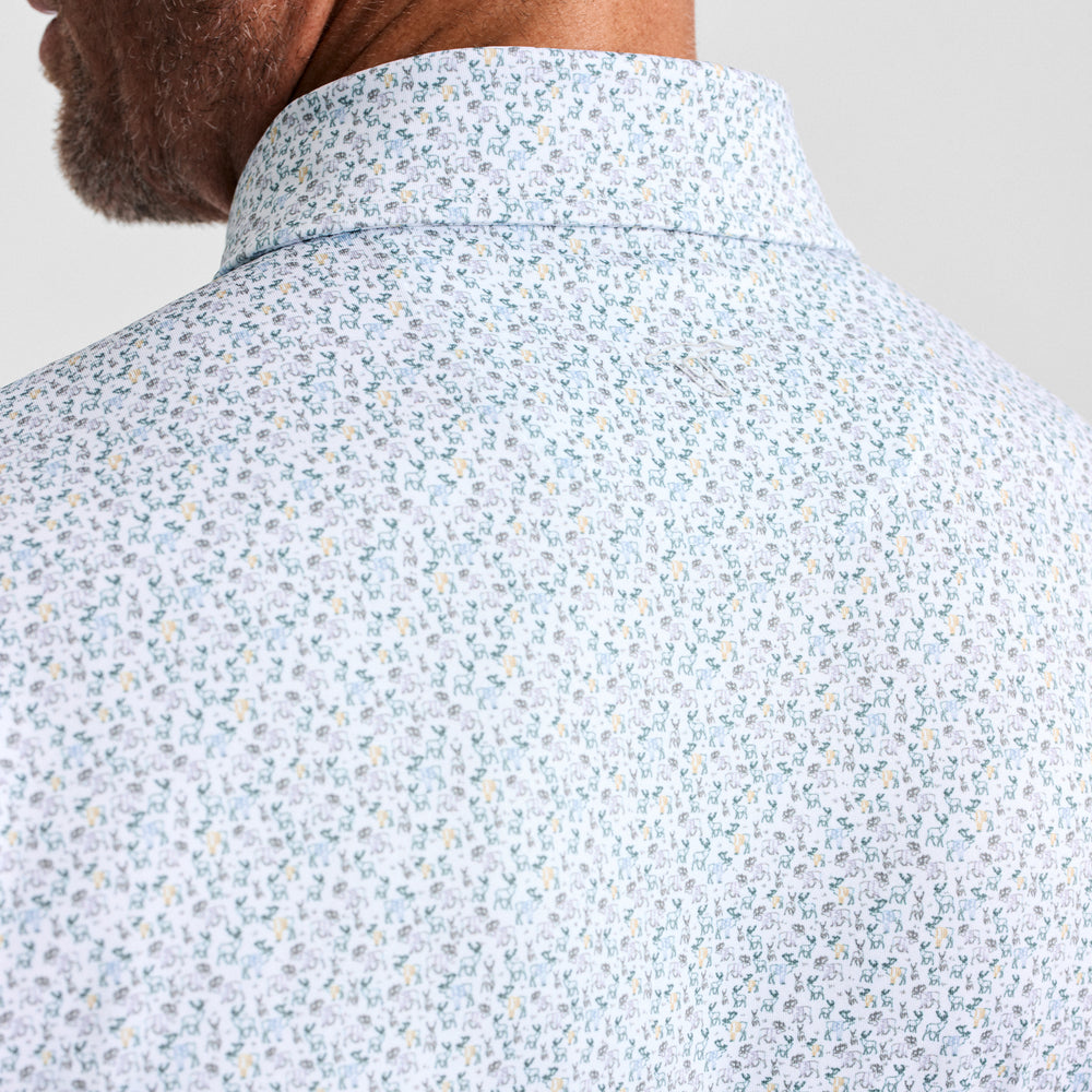 Sweatered Stag Printed Performance Polo | GenTeal Men's Apparel
