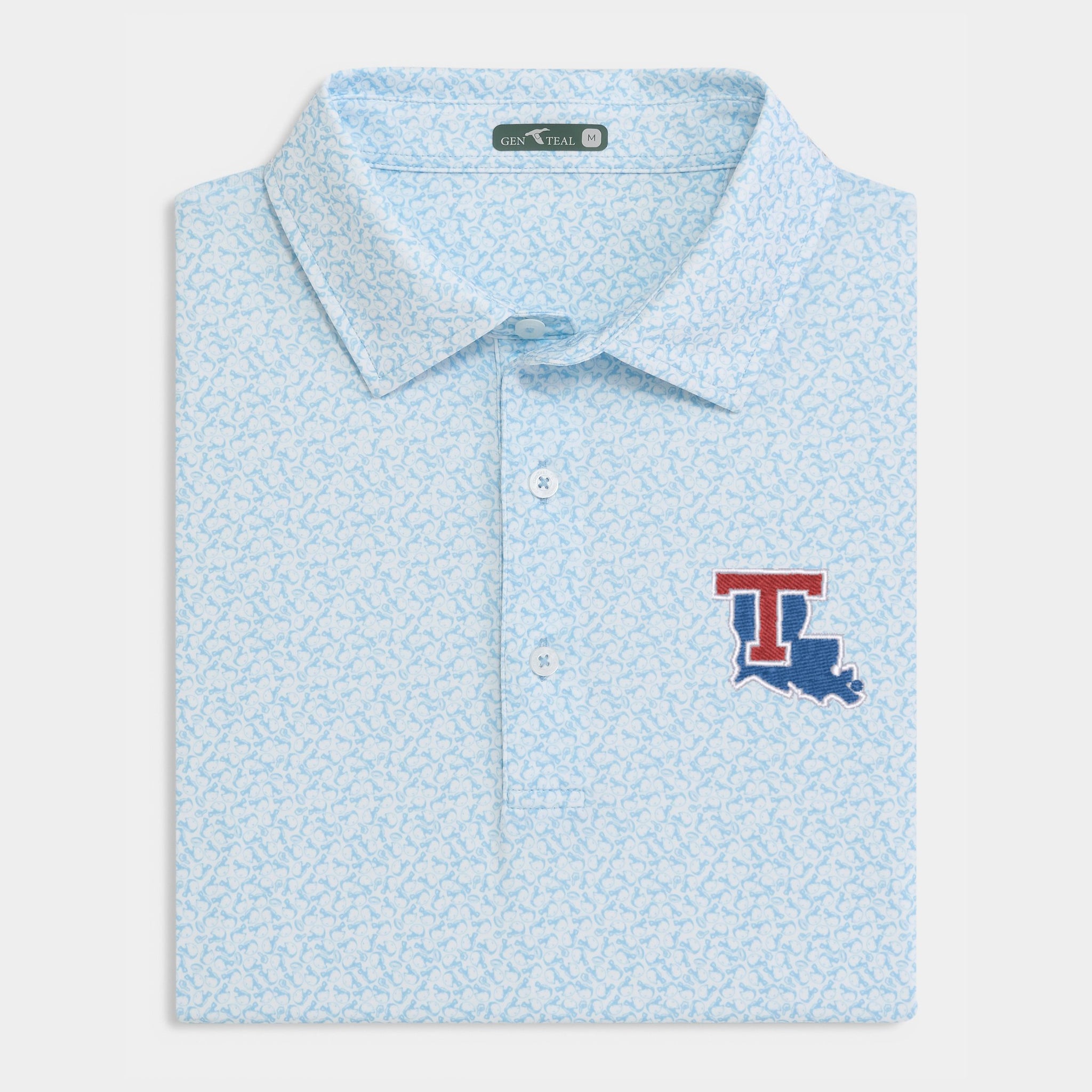 Louisiana Tech Diamond Lattice Printed Performance Polo | GenTeal Men's ...