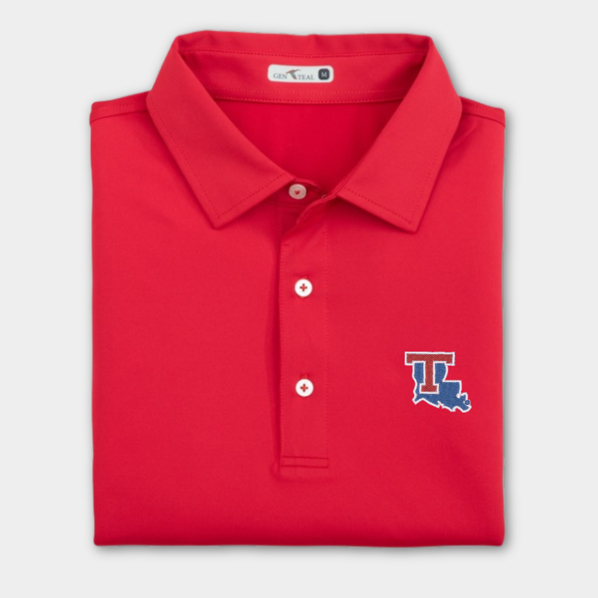 Mens Louisiana Tech Solid Performance Polo | GenTeal Mens Apparel