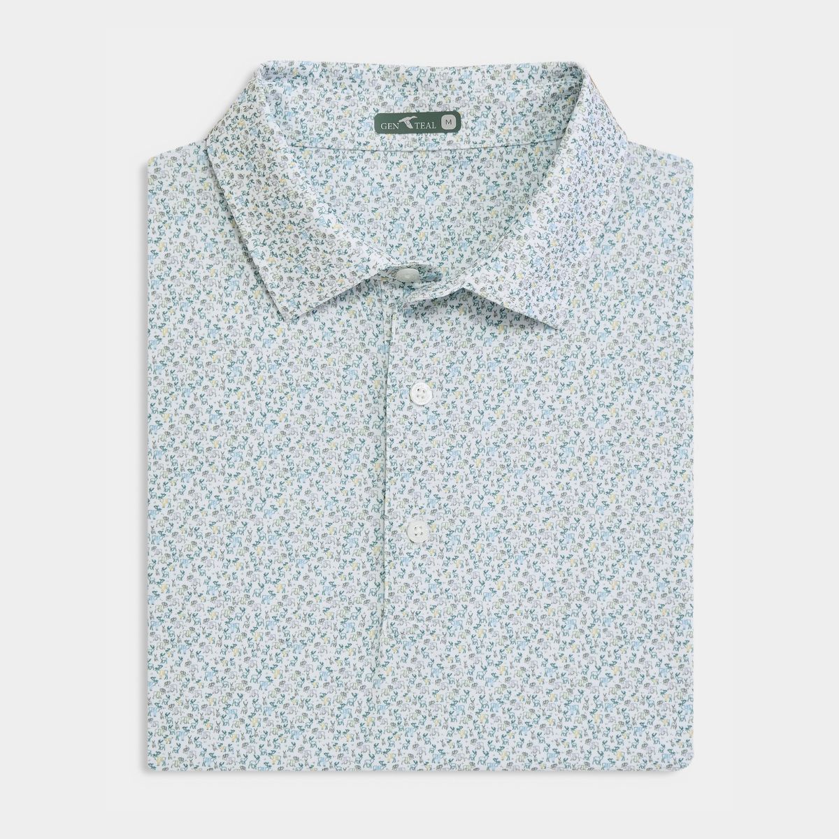 Youth Sweatered Stag Printed Performance Polo | GenTeal Apparel